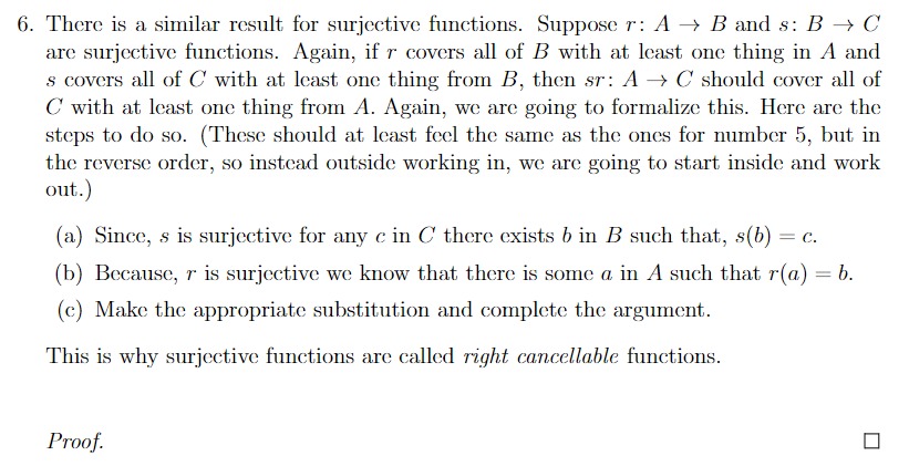 Solved 6. There is a similar result for surjective | Chegg.com