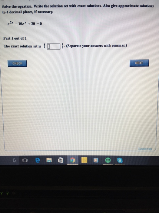 Solved Solve the equation. Write the solution set with exact | Chegg.com