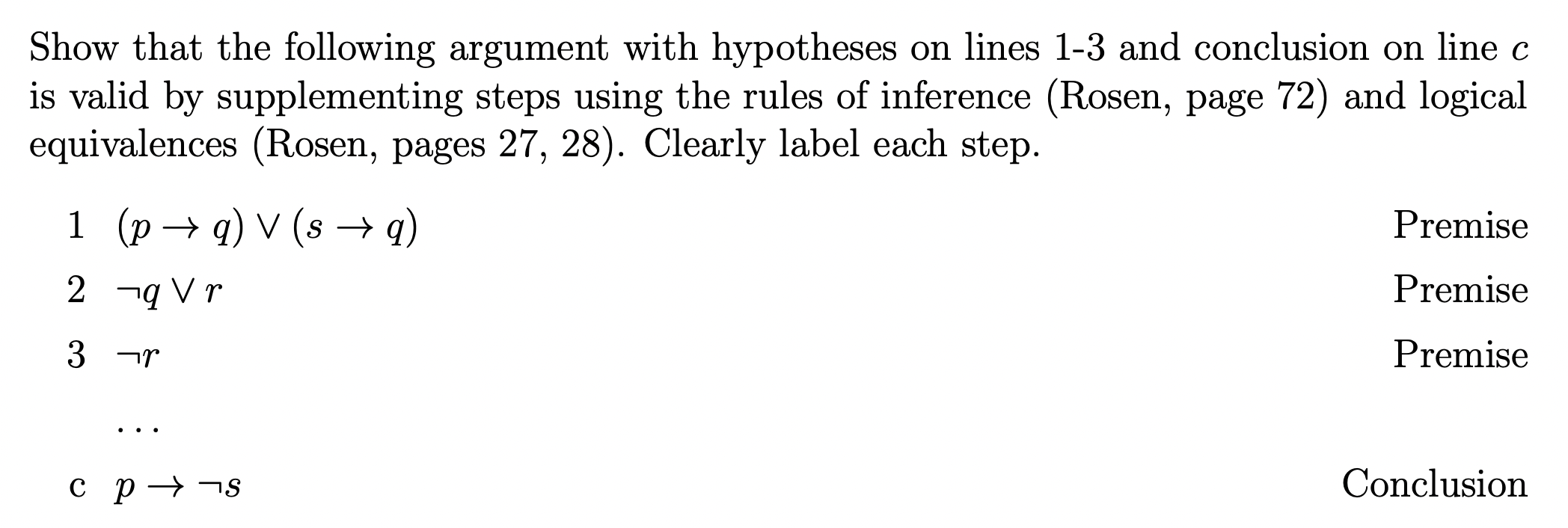 Solved Show that the following argument with hypotheses on | Chegg.com