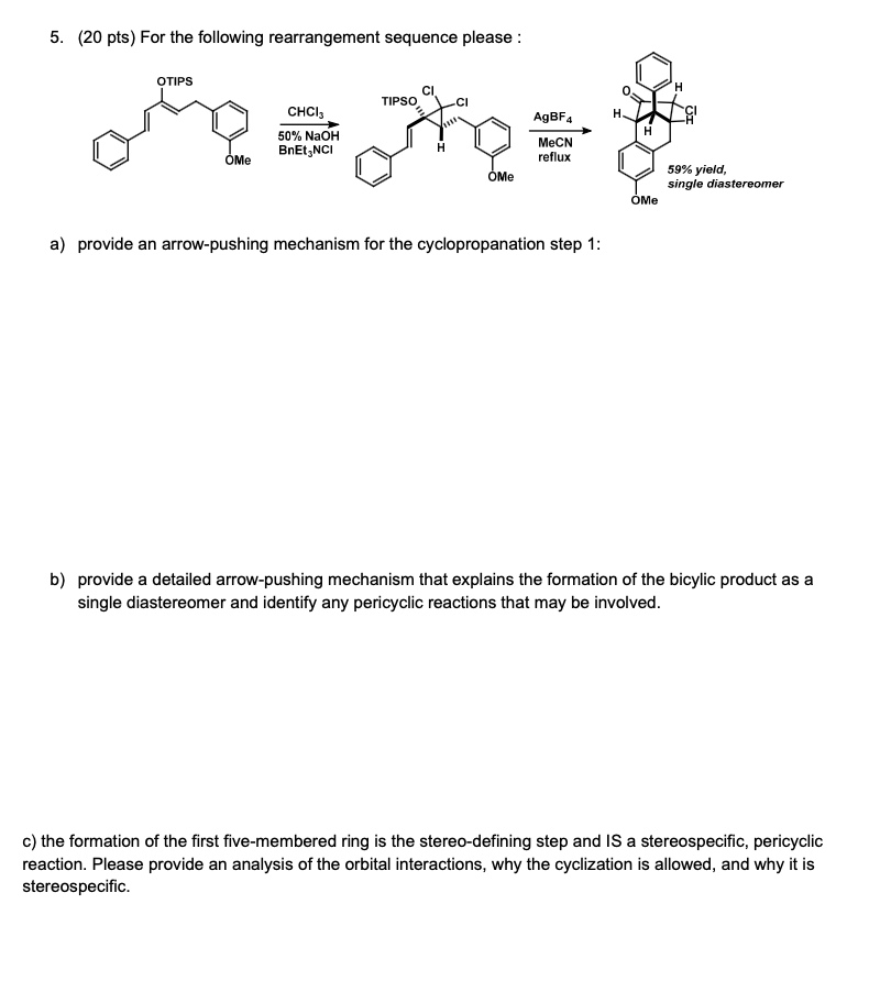 Solved by an EXPERT 5. (20 ﻿pts) ﻿For the following rearrangement | Chegg.com