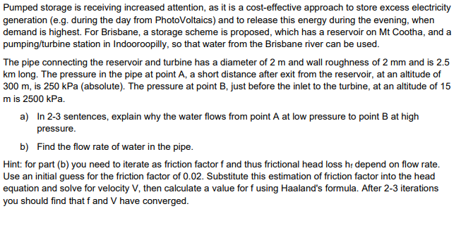 Solved Pumped storage is receiving increased attention, as | Chegg.com