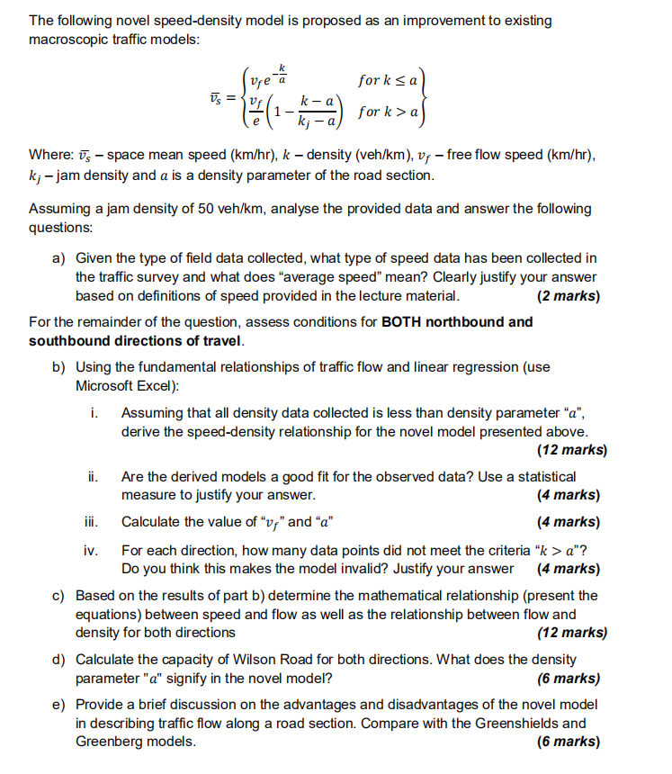 Solved A traffic survey has been conducted on Wilson Road | Chegg.com