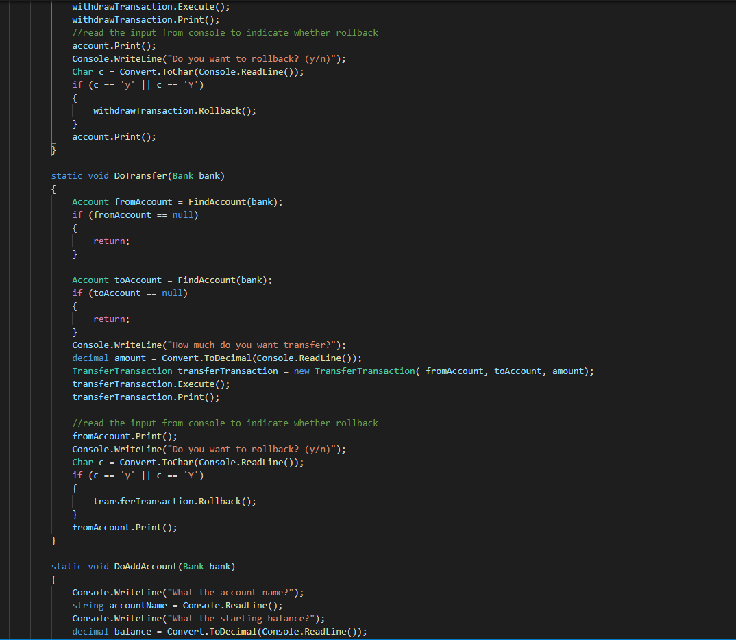 Solved * Banksystem.cs 1 using System; 2 using | Chegg.com