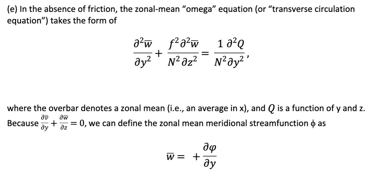 Solved (e) In the absence of friction, the zonal-mean | Chegg.com