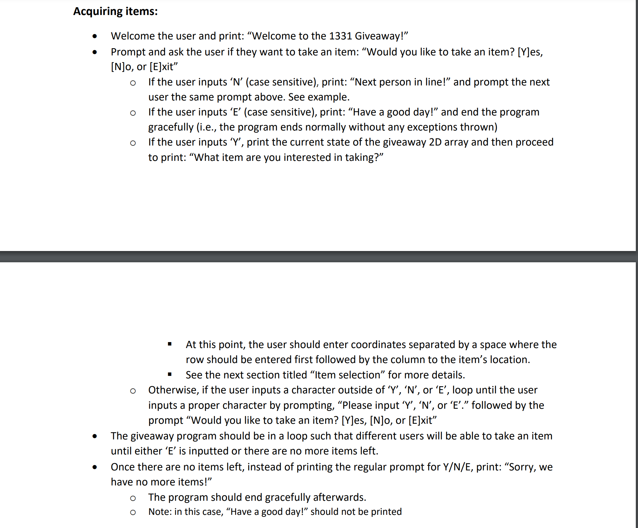 Solution Description Create a file Giveaway. java | Chegg.com