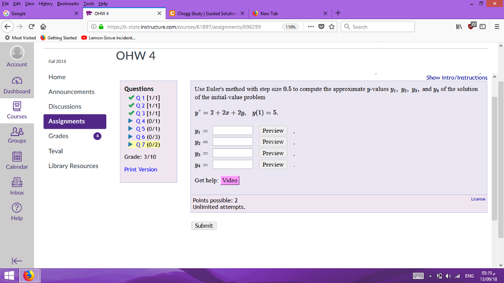 Calculus Archive | September 13, 2018 | Chegg.com