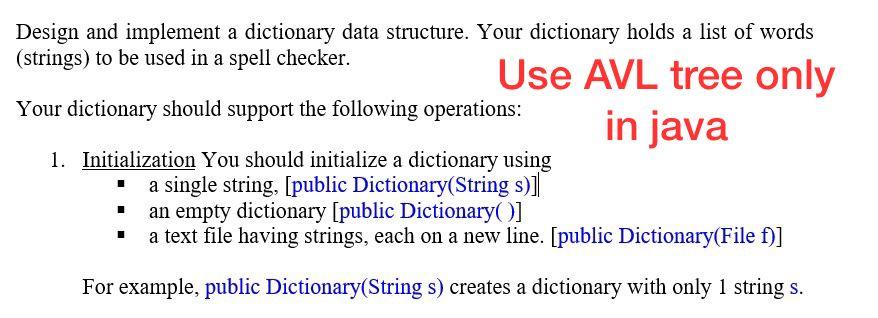 Solved Design and implement a dictionary data structure. | Chegg.com Solved Design and implement a dictionary data structure. | Chegg.com