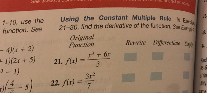 Solved ued exercises the Using the Constant Multiple Rule In | Chegg.com