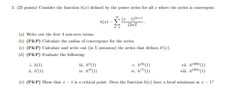 Solved (25 ﻿points) ﻿Consider the function h(x) ﻿defined by | Chegg.com