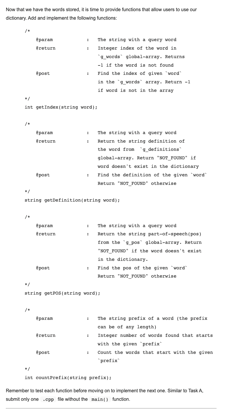 Solved (Regarding the comment, I have sent the code for Task | Chegg.com