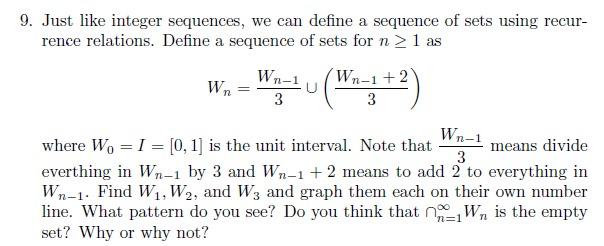 Solved 9. Just like integer sequences, we can define a | Chegg.com