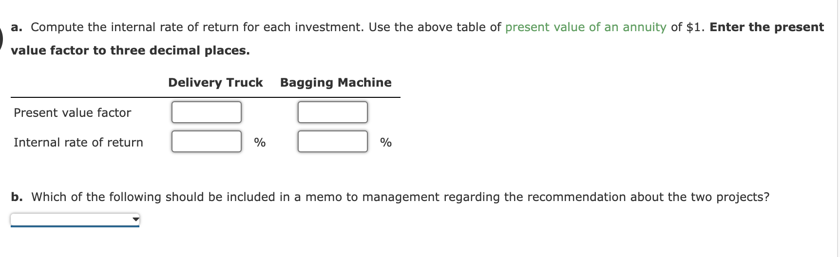 Solved Internal Rate of Return Method-Two Projects Strahn | Chegg.com