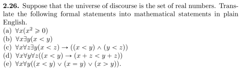 Solved 226 Suppose That The Universe Of Discourse Is The 