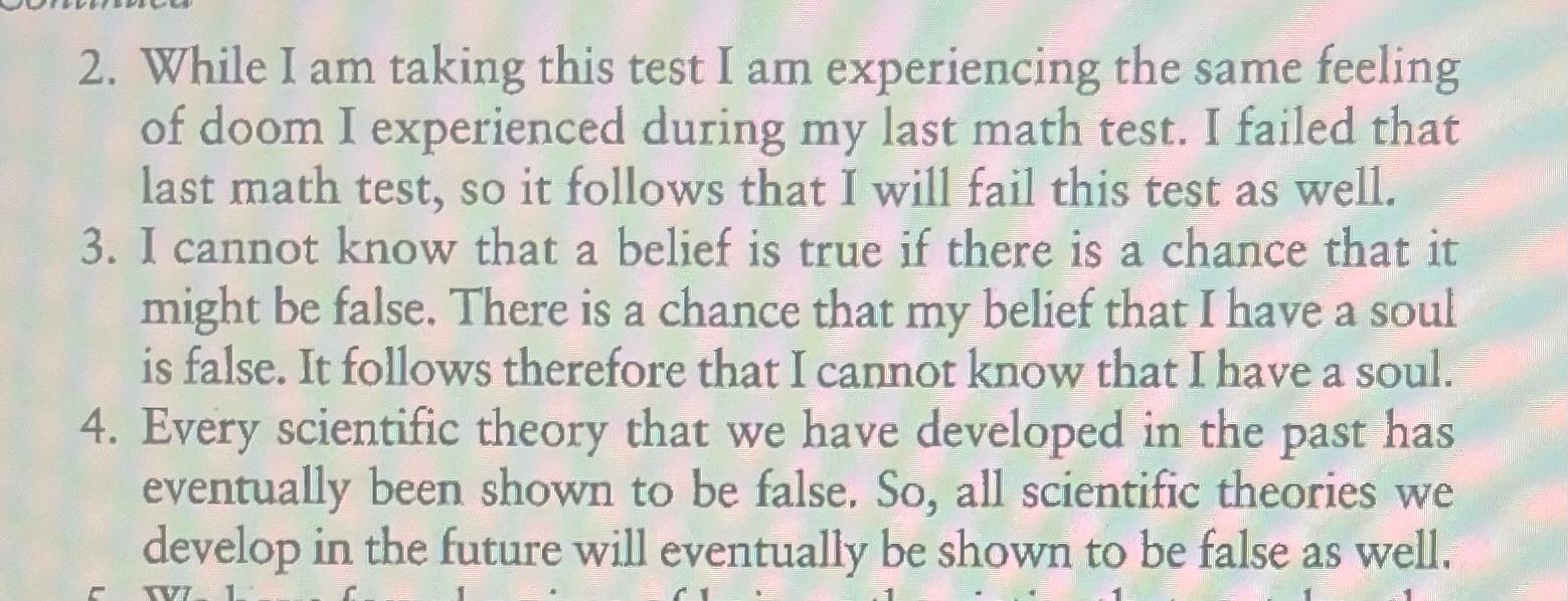 Solved 2. While I am taking this test I am experiencing the | Chegg.com