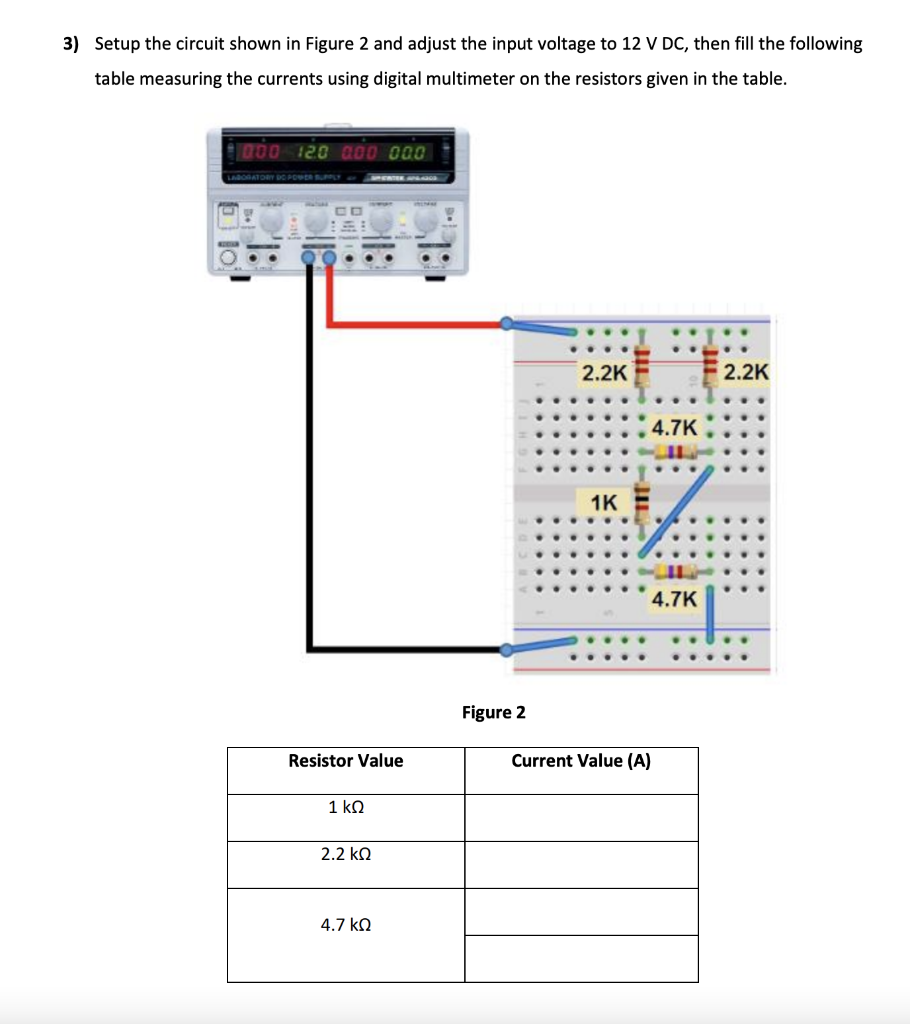 Solved 3) Setup the circuit shown in Figure 2 and adjust the | Chegg.com