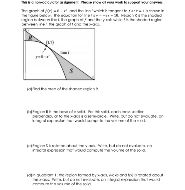 This is a non-calculator assignment. Please show all | Chegg.com