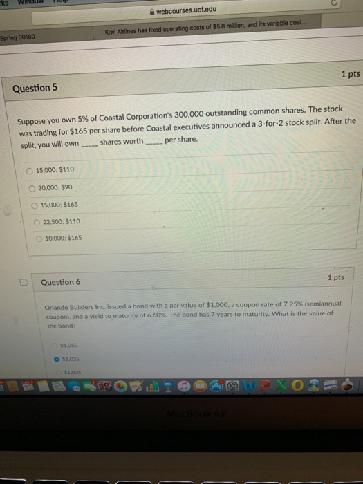 Solved webcourses.ucf.edu Kwi Airlines has fixed operating | Chegg.com
