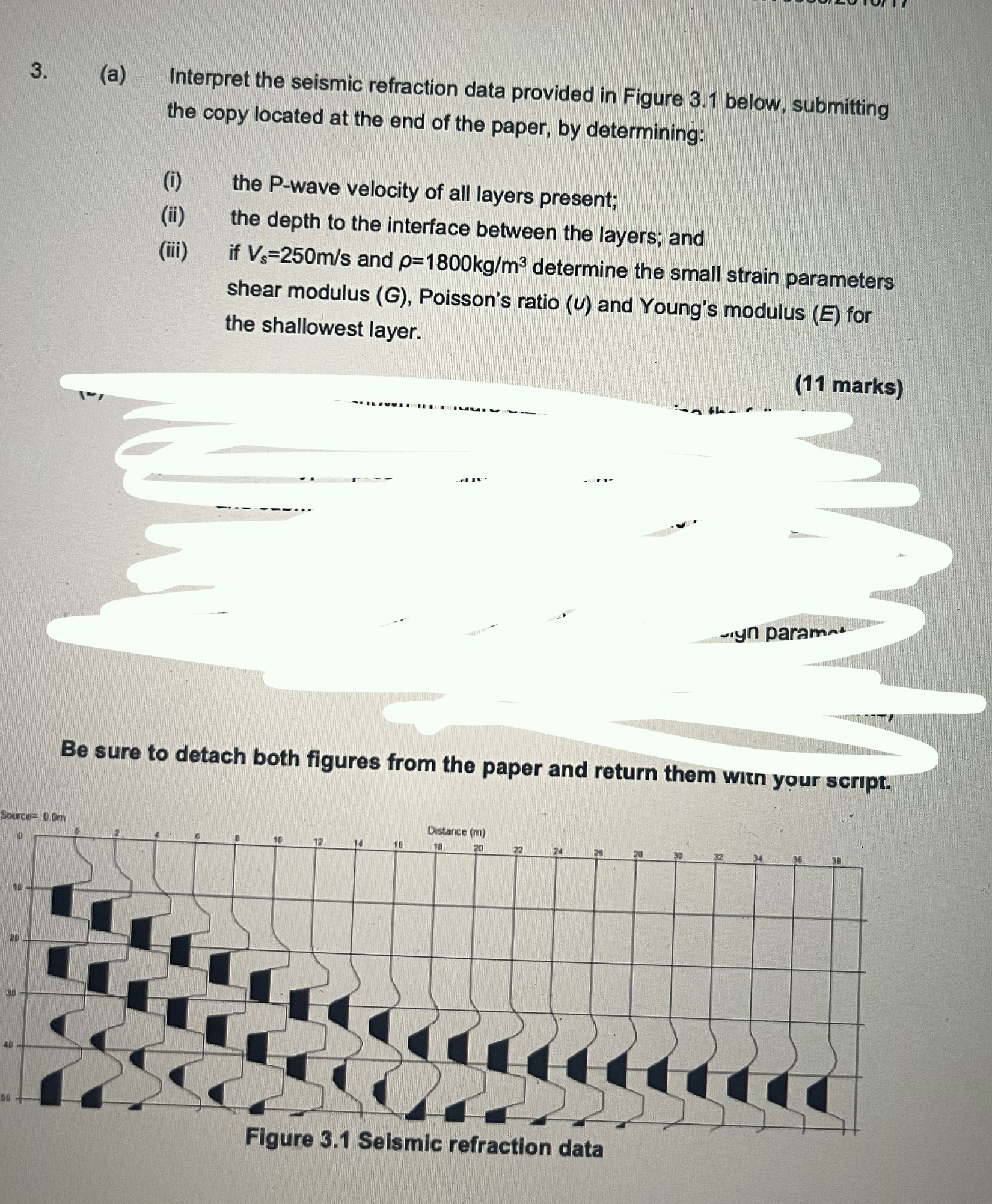 (a) Interpret the seismic refraction data provided in | Chegg.com