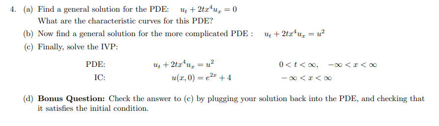 Solved (a) ﻿Find a general solution for the PDE: | Chegg.com