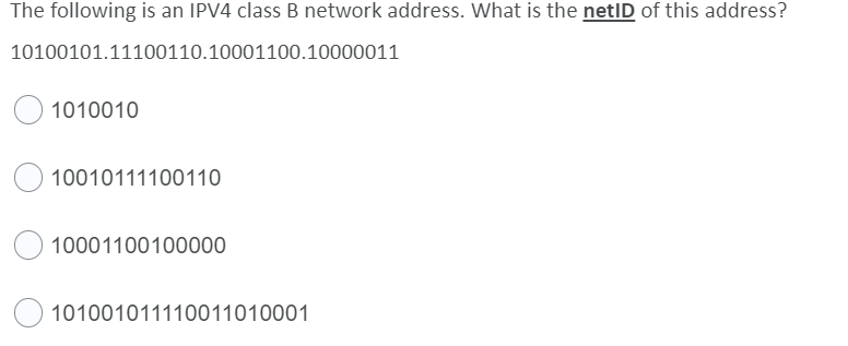 Solved The following is an IPV4 class B network address. | Chegg.com