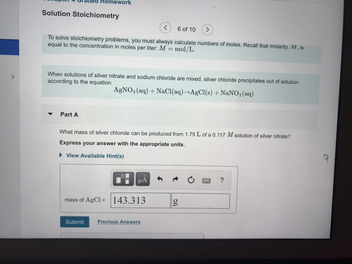 Solved Chapter 4 Graded Homework Percent Yield The | Chegg.com
