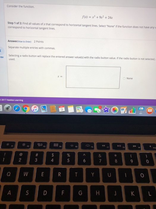 Solved Consider the function. f(x)+9x2+24 Step 1 of 2: Find | Chegg.com