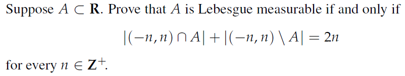 Solved Suppose A⊂R. Prove that A is Lebesgue measurable if | Chegg.com