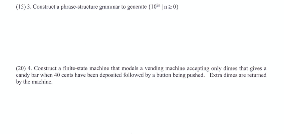 Solved (15) 3. Construct a phrase-structure grammar to | Chegg.com