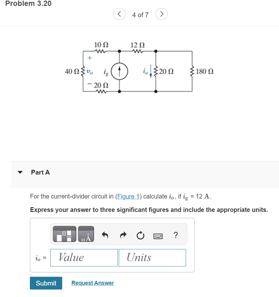 Solved 4 of 7 Part A For the current-divider circuit in | Chegg.com