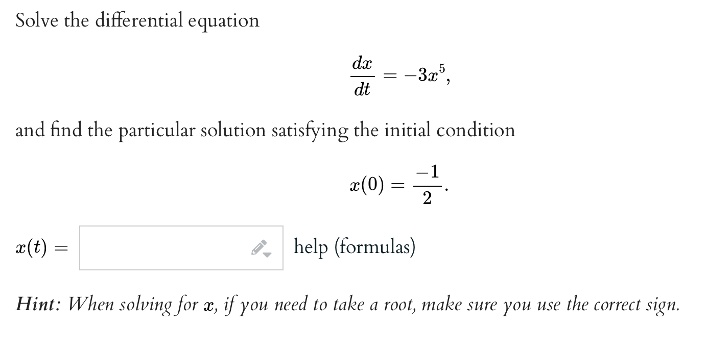 Solved Solve the differential equation dx dt -3x", and find | Chegg.com