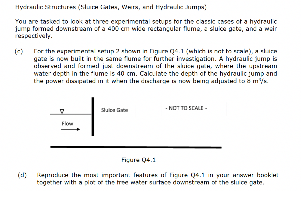Solved Hydraulic Structures (Sluice Gates, Weirs, and | Chegg.com