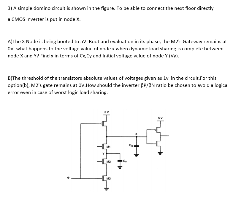 Solved 3) A simple domino circuit is shown in the figure. To | Chegg.com