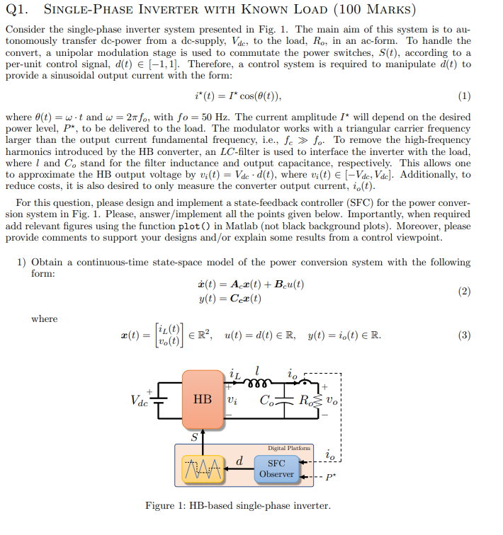 I I Want To Calculate The Continuous Time State Space