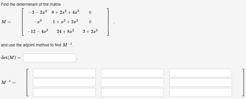 Solved Find the determinant of the matrix | Chegg.com