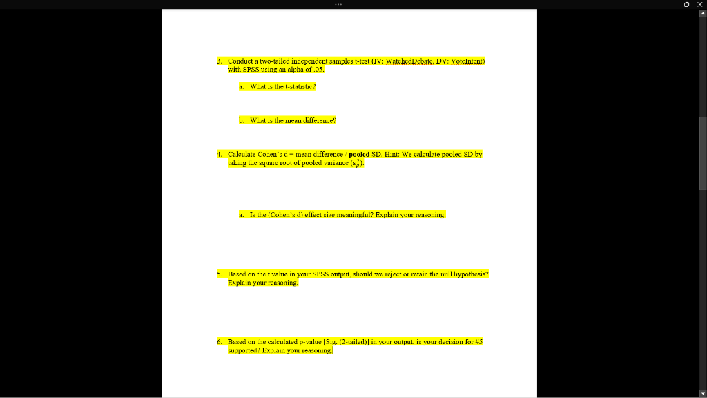 Solved Group Statistics Std. Error Mean Did they watch | Chegg.com