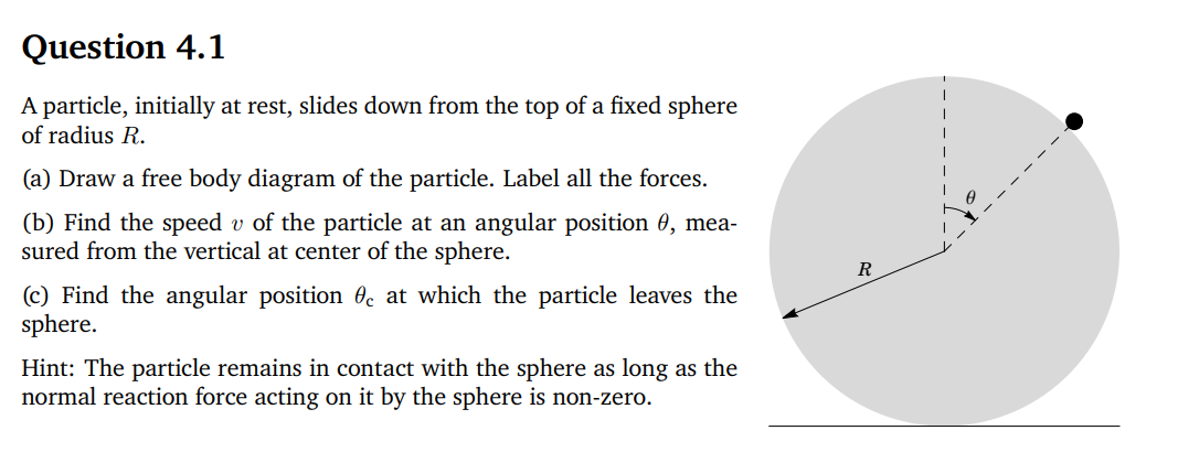 Solved Question 4.1A particle, initially at rest, slides | Chegg.com