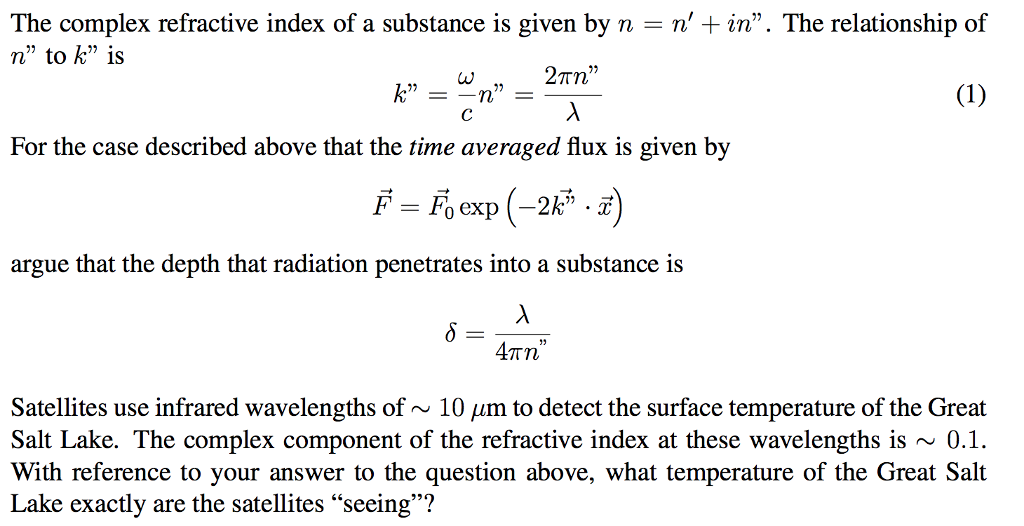 Solved The complex refractive index of a substance is given | Chegg.com