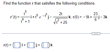 Solved Find the function r that satisfies the following | Chegg.com