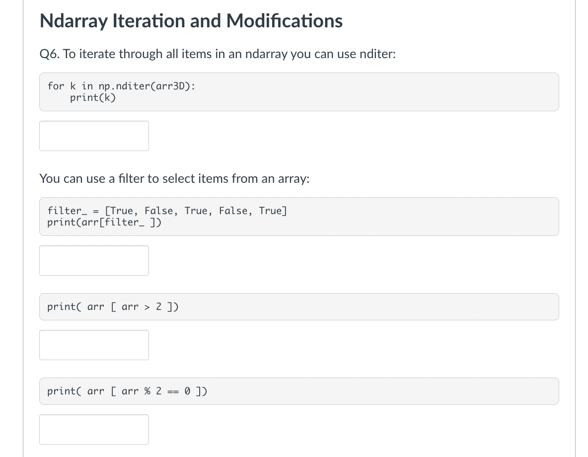 Solved Ndarray Item Access Q4. To access an item in a | Chegg.com
