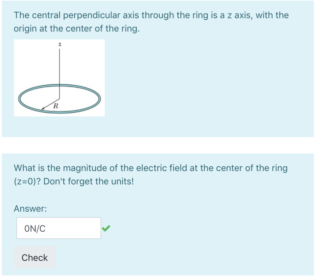 Solved The central perpendicular axis through the ring is a | Chegg.com