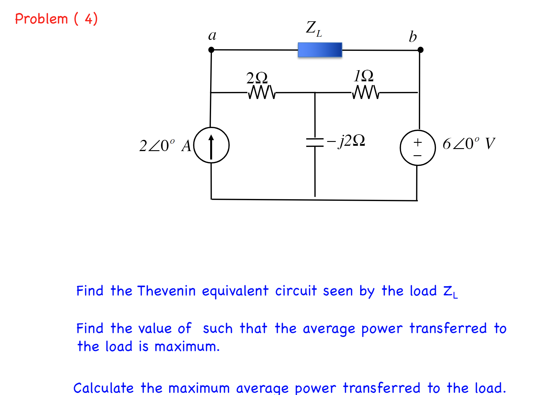 Solved Problem ( 4) Find the Thevenin equivalent circuit | Chegg.com