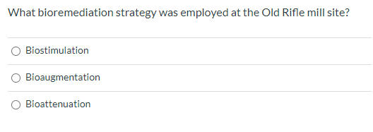 Solved What bioremediation strategy was employed at the Old | Chegg.com