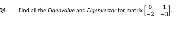 Solved Q4. ﻿Find all the Eigenvalue and Eigenvector for | Chegg.com