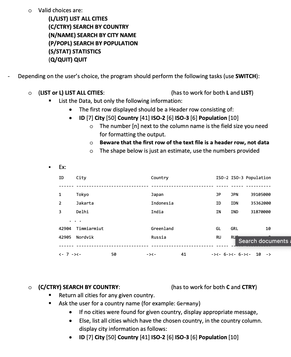 Solved Reads in the provided data file (city.txt) that | Chegg.com
