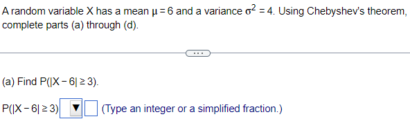 Solved A random variable X has a mean μ=6 and a variance | Chegg.com