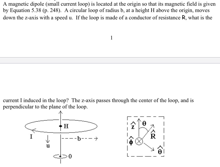 Solved A magnetic dipole (small current loop) is located at | Chegg.com