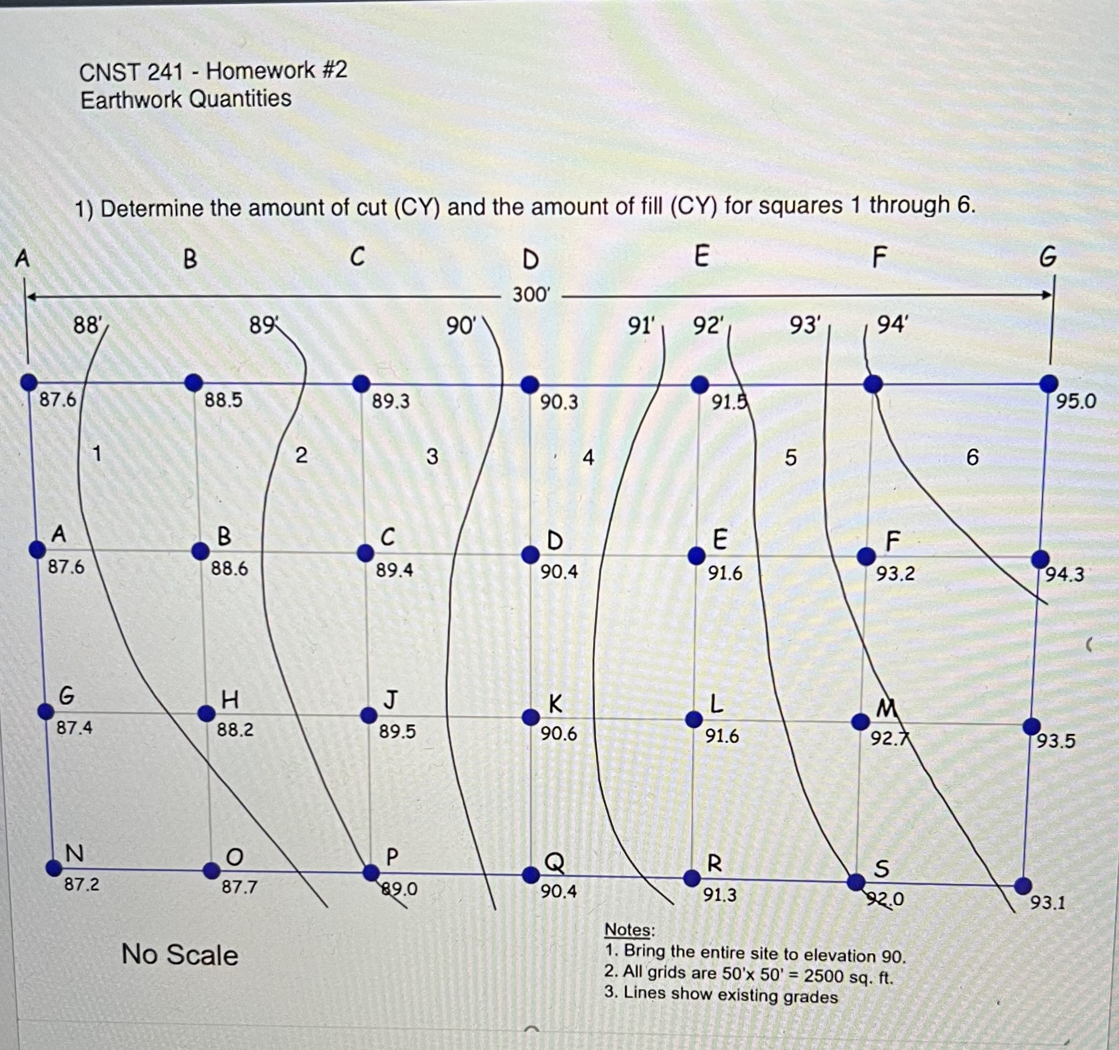 Solved CNST 241 - Homework \#2 Earthwork Quantities 3. Lines | Chegg.com