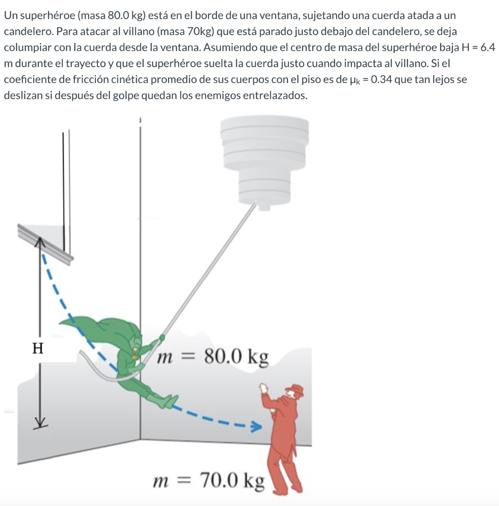 Solved A superhero (mass 80.0 kg) is on the edge of a | Chegg.com