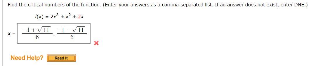 Solved Find the critical numbers of the function. (Enter | Chegg.com