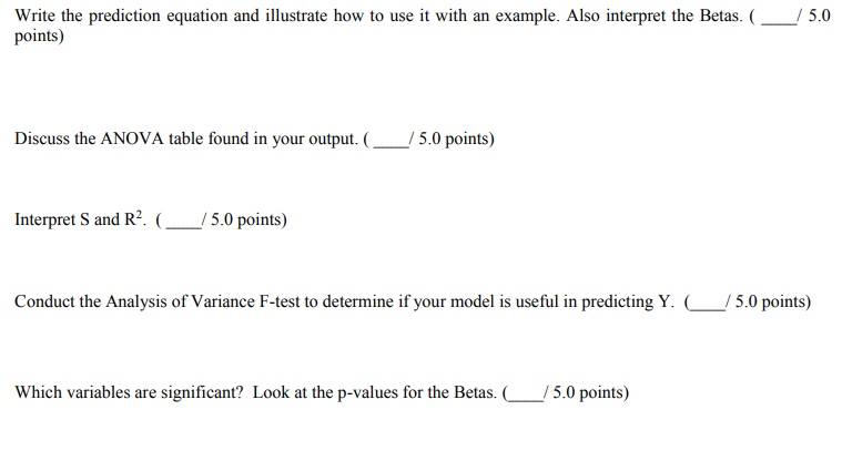 Solved Write the prediction equation and illustrate how to | Chegg.com